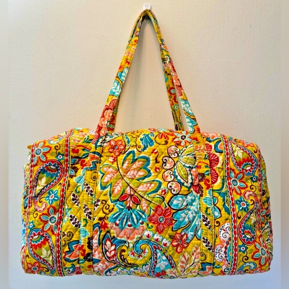 Vera Bradley | Bags | Vera Bradley Yellow Floral Quilted Duffel Bag | Poshmark